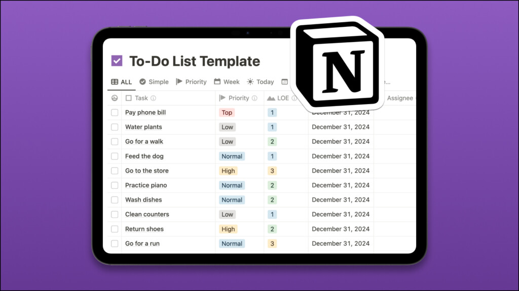 To-Do List Notion Template - TCB Studio